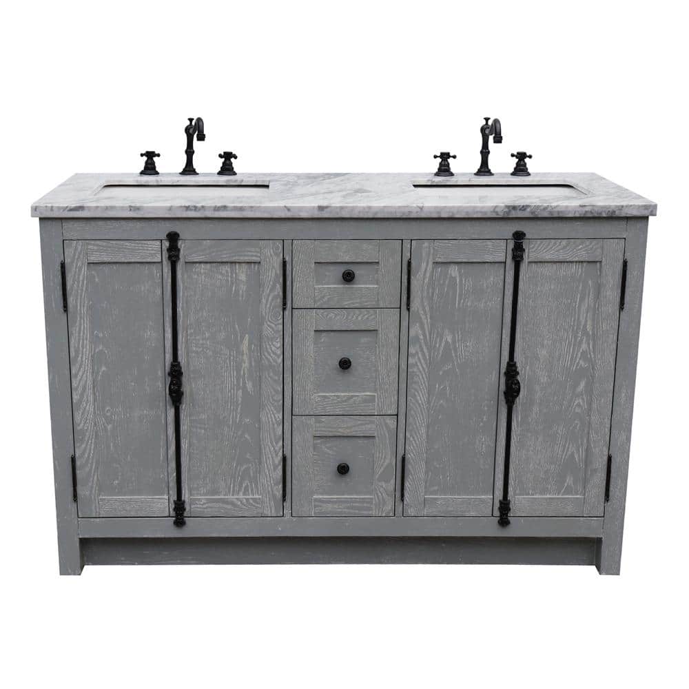 Bellaterra Home Plantation 55 in. W x 22 in. D Double Bath Vanity in ...