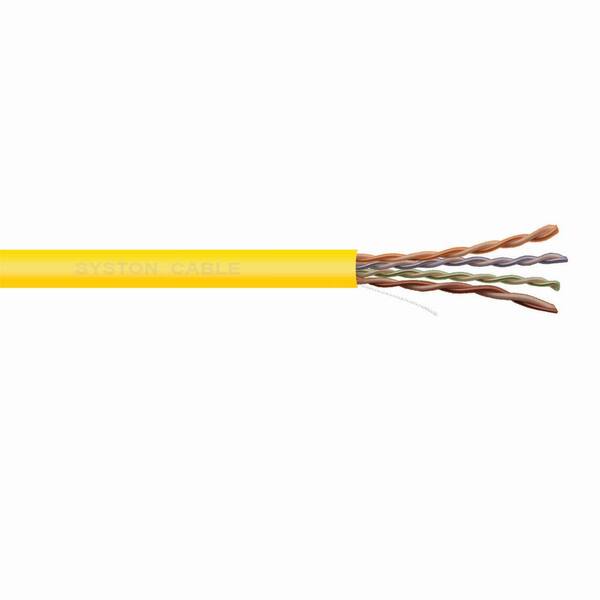 Syston Cable Technology Cat 5E Solid Plenum 1000 ft. Yellow 24-AWG 4-Pair Unshielded Twisted ...