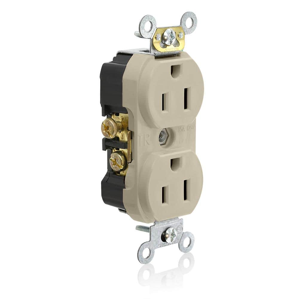 Leviton 15 Amp Tamper Resistant Side Wired Self Grounding Duplex ...