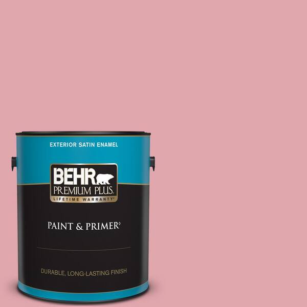BEHR PREMIUM PLUS 1 gal. #M150-3 Apple Blossom Satin Enamel Exterior ...
