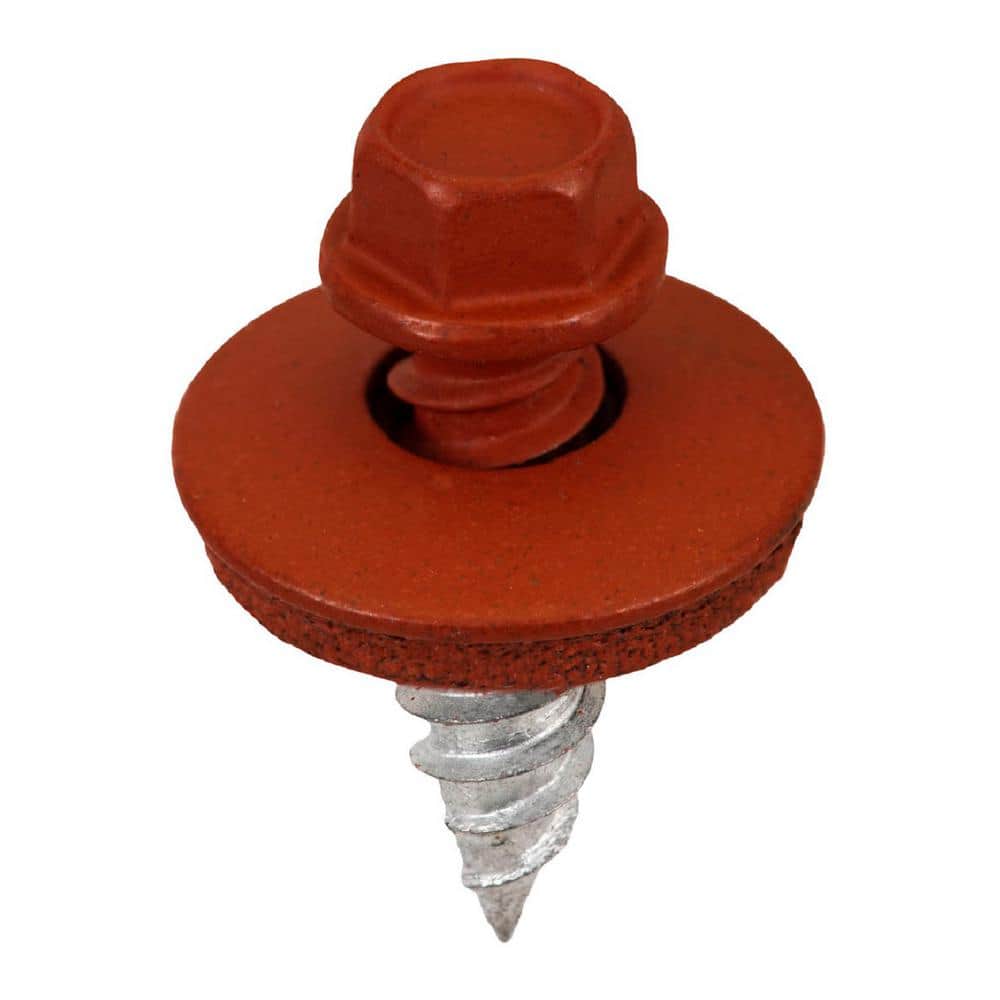 Acorn Hardware #12 x 3/4 in. 1/4 in. Hex Head Stitch Screw in Barn Red ...