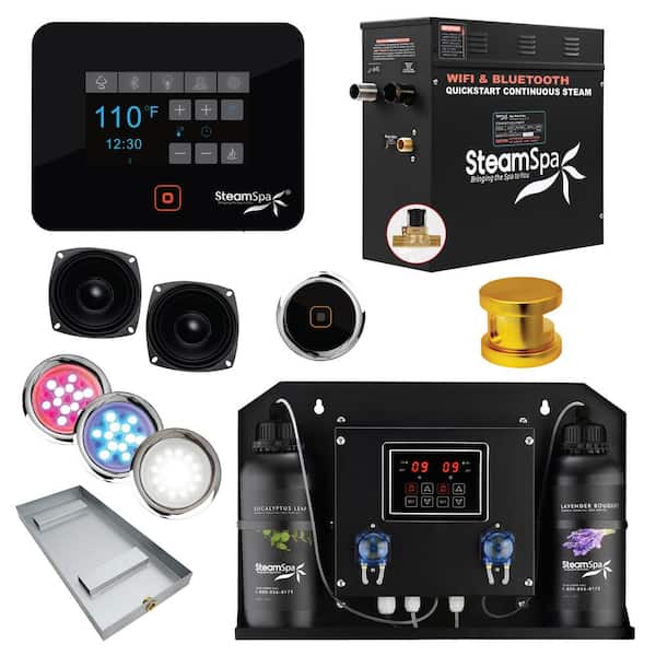 SteamSpa Black Series 6kW Steam Bath Generator with Continuous Steam ...