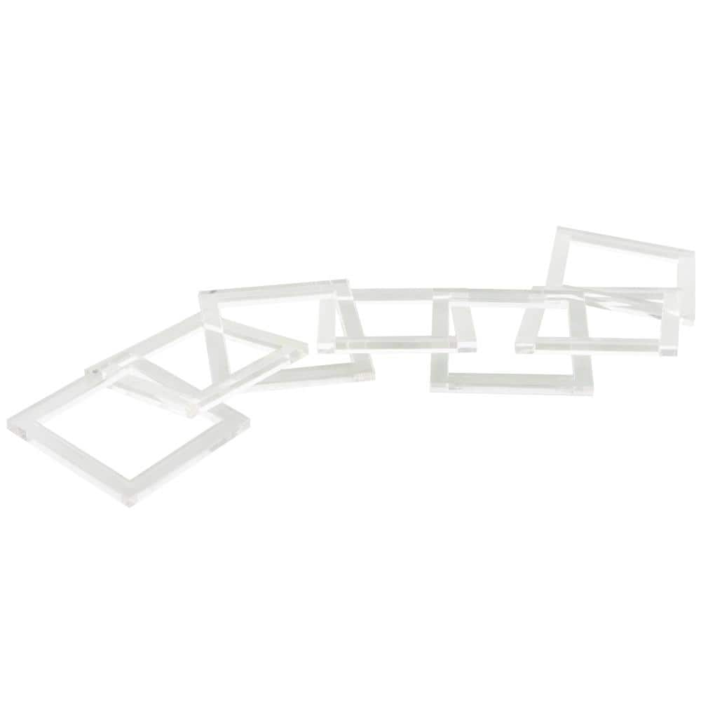 Litton Lane Clear Acrylic Plastic Square 7 Link Chain Sculpture 046079 ...