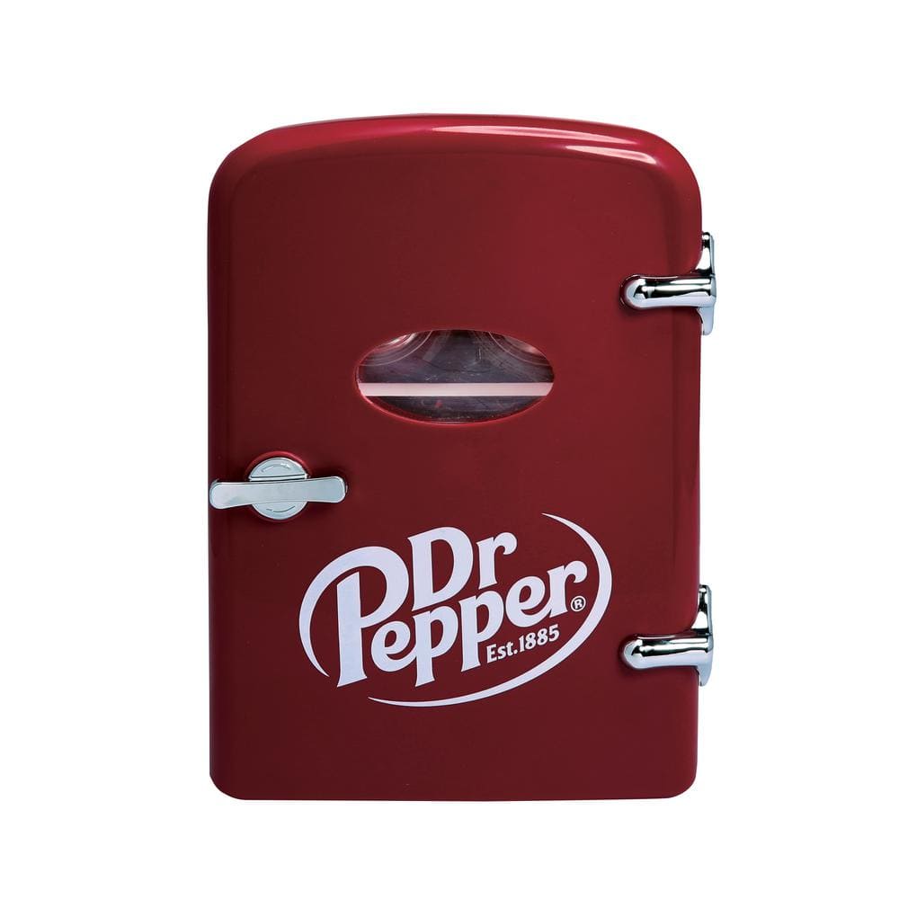 6.85 in. 0.15 cu. ft., 6 Can Retro, Mini Refrigerator in Red, Dr Pepper ...