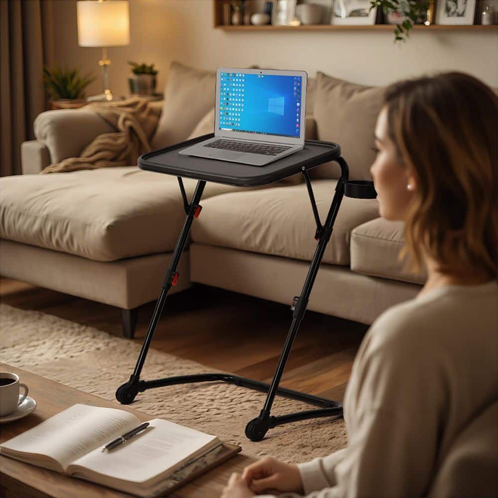 Homy Casa BASEST B 21.06 in. Black Adjustable Height Standing Desk with ...
