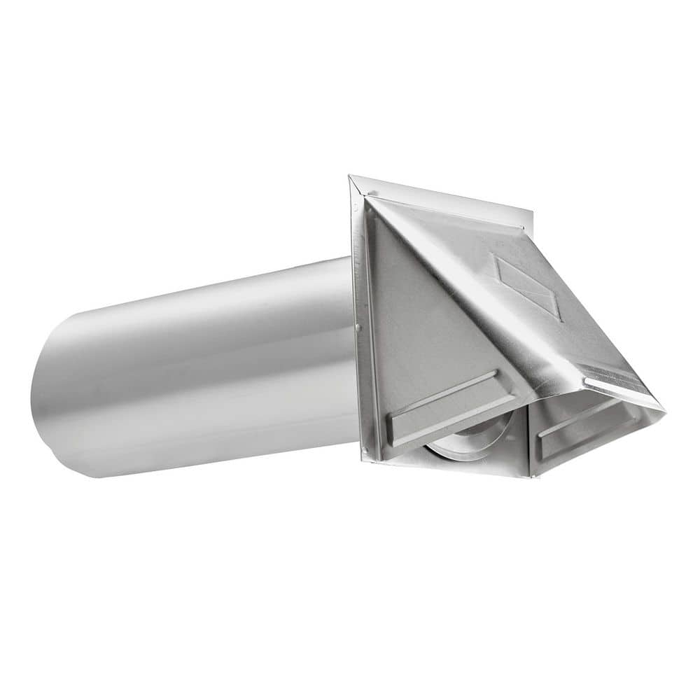 Lambro 4 in. 26-Gauge Aluminum Wall Exhaust Hood Dryer Vent with Damper ...