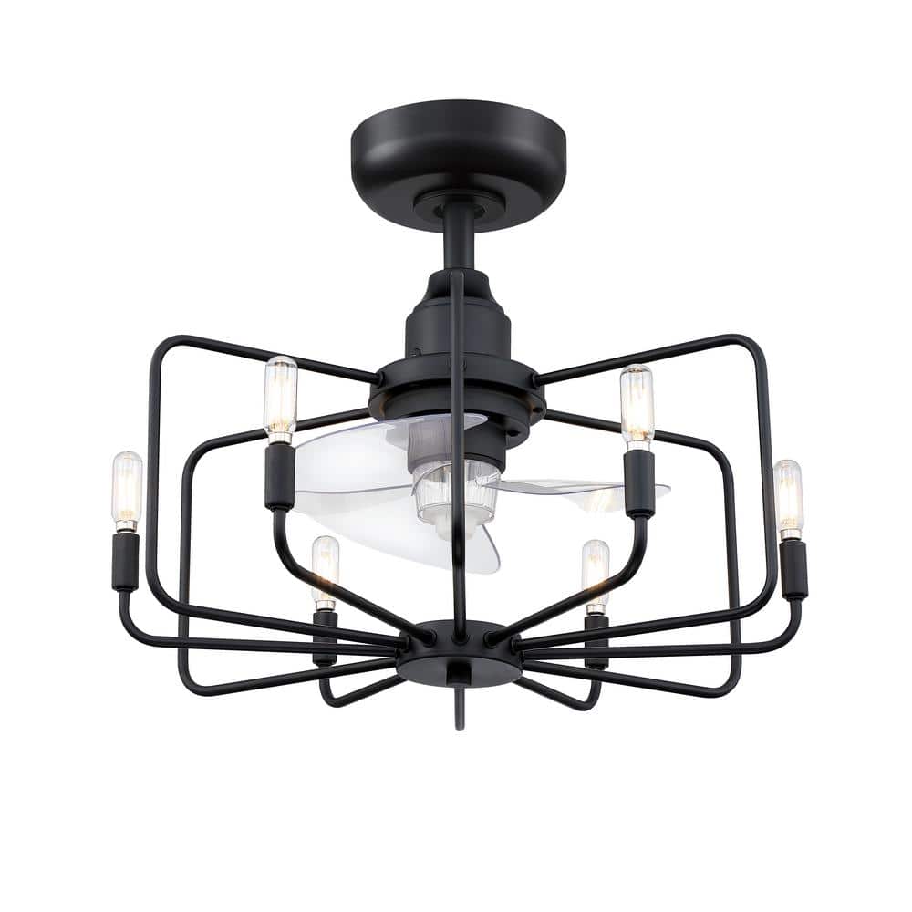 FANIMATION Influencer 22 in. Indoor Black Ceiling Fan with Light ...