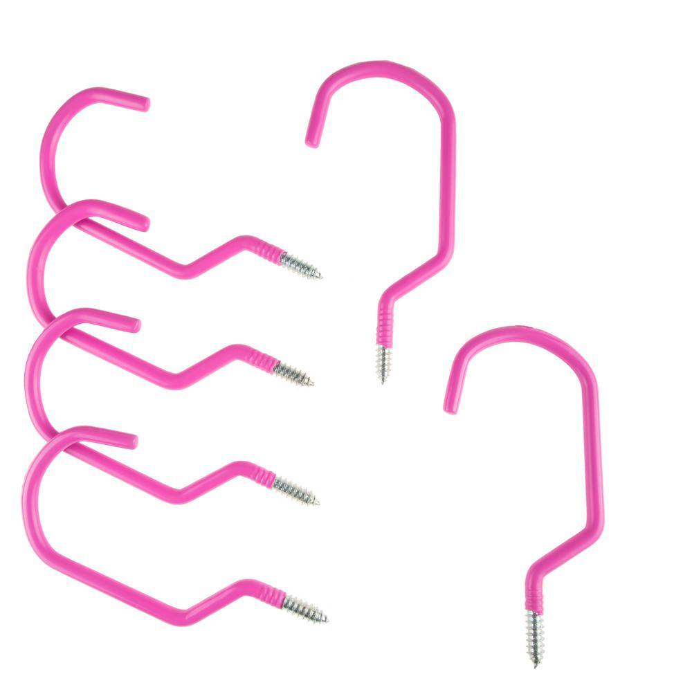 Stalwart 50 lbs. Capacity Pink Steel Wall or Ceiling Mount Bike Hooks ...