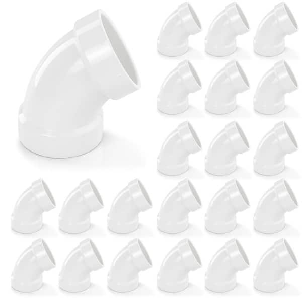 PLUMBFLEX 3 in. White Rigid PVC DWV 1/6 Bend 60° Elbow, Hub x Hub ...