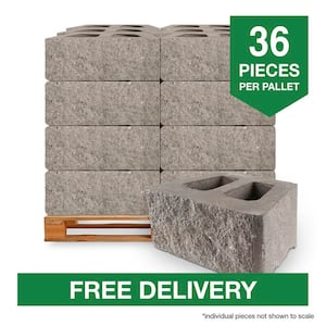 Oldcastle Windsor Stone 4 in. x 11.75 in. x 7 in. Brown/Buff Concrete ...