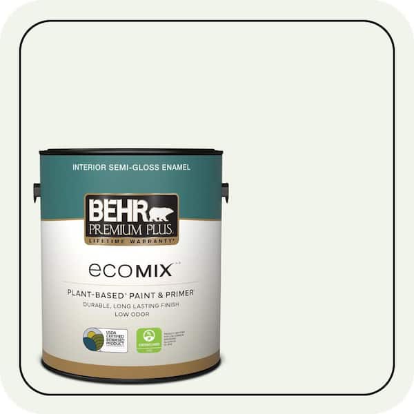 BEHR PREMIUM PLUS 1 gal. #W-B-510 Frosted Juniper Semi-Gloss Enamel ...