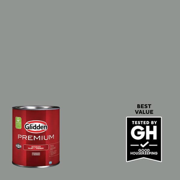Glidden Premium 1 qt. PPG0994-6 Husky Gray Eggshell Interior Latex ...