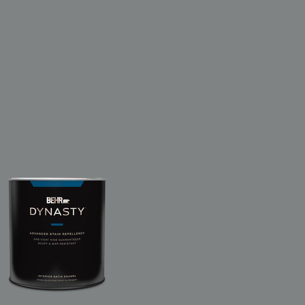 BEHR DYNASTY 1 qt. #PPU26-03 Legendary Gray Satin Enamel Interior Stain ...
