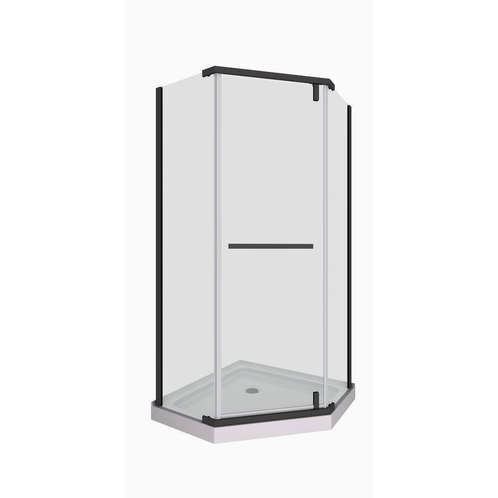 Jimsmaison 36 In W X 72 In H Neo Angle Pivot Semi Frameless Corner
