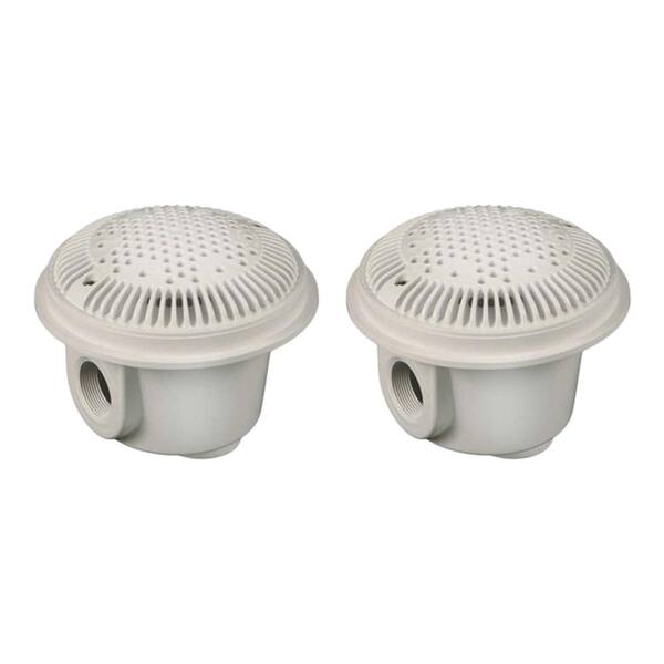 HAYWARD White Swimming Pool Bottom Main Drain Suction Outlets (2-Pack ...