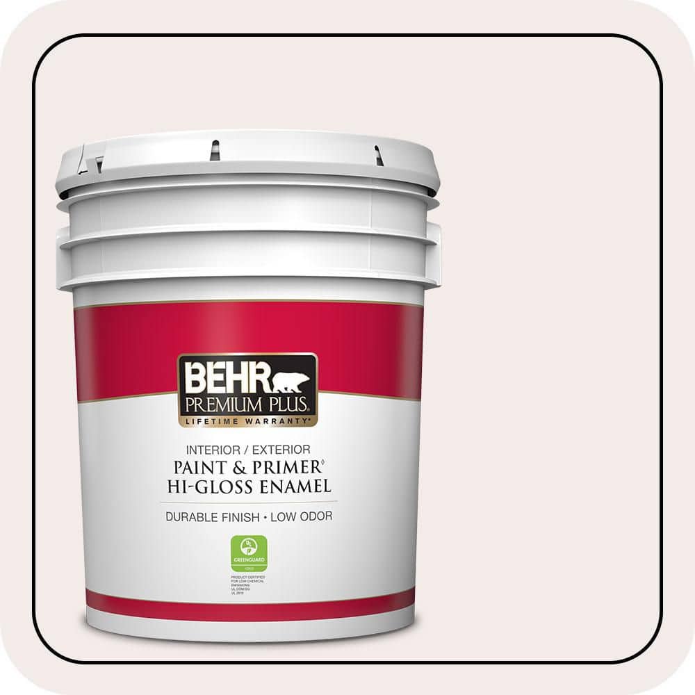 BEHR PREMIUM PLUS 5 gal. #PR-W05 Sweet Roses Hi-Gloss Enamel Interior ...
