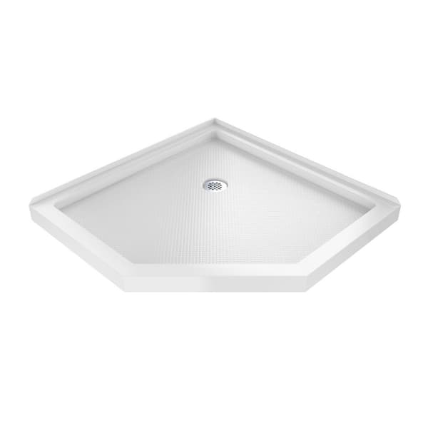 DreamLine SlimLine 36 in. L x 36 in. W Corner Neo Angle White Shower ...