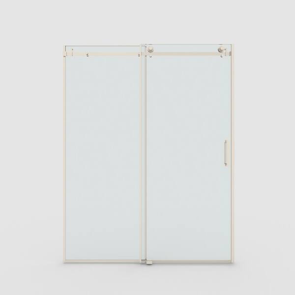 TaiMei 60 in. W x 76 in. H Sliding Semi-Frameless Shower Door in ... TaiMei 60 in. W x 76 in. H Sliding Semi-Frameless Shower Door in ...