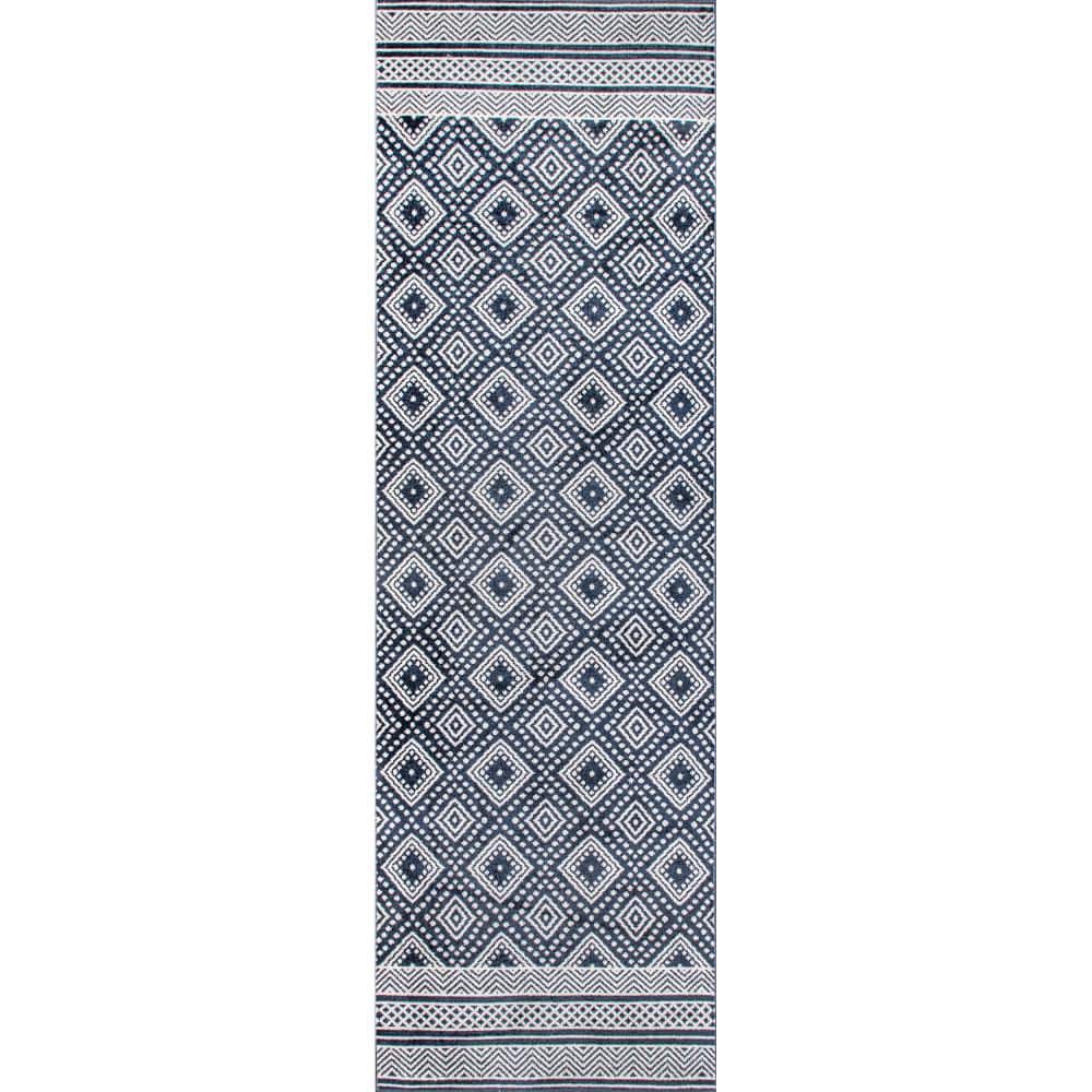Reviews for nuLOOM Phyllis Machine Washable Diamond Trellis Blue 3 ft ...