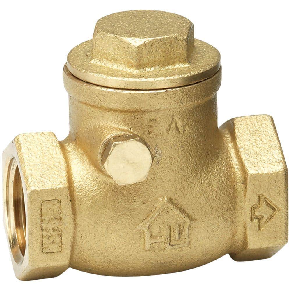 HOMEWERKS 1-1/2 in. FIP x 1-1/2 in. FIP Lead Free Brass Swing Check ...