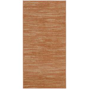 Nourison Essentials 3 ft. x 5 ft. Rust Abstract Contemporary Indoor ...