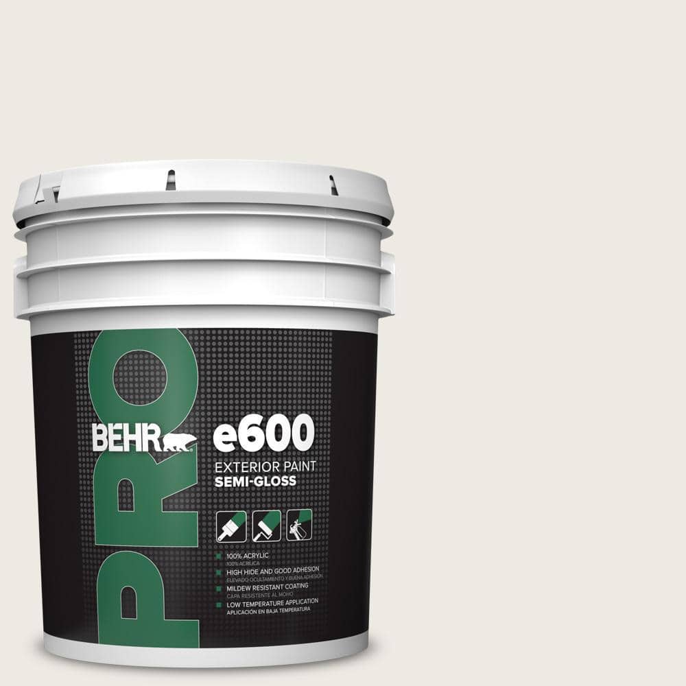 BEHR PRO 5 gal. Designer Collection #DC-006 First Snow Semi-Gloss ...