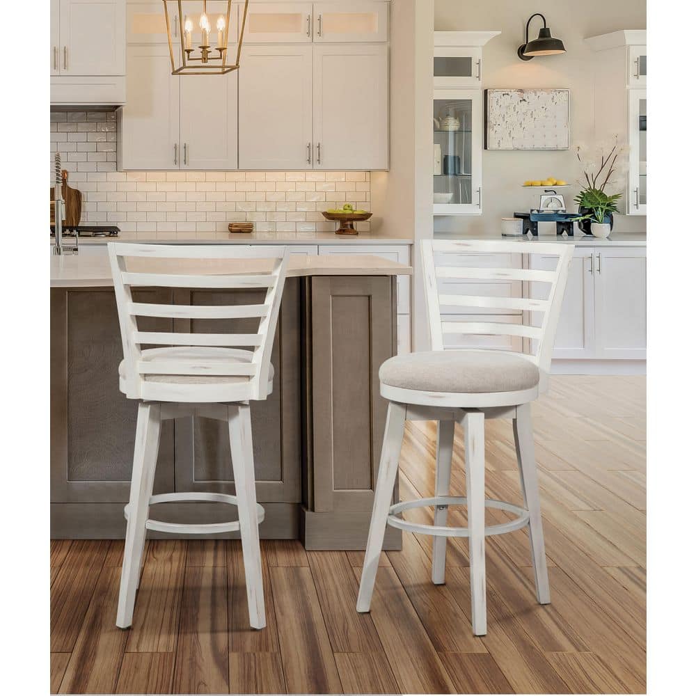 American Woodcrafters Meadowbrook White wash Wood Bar Stool D-2610-350 ...