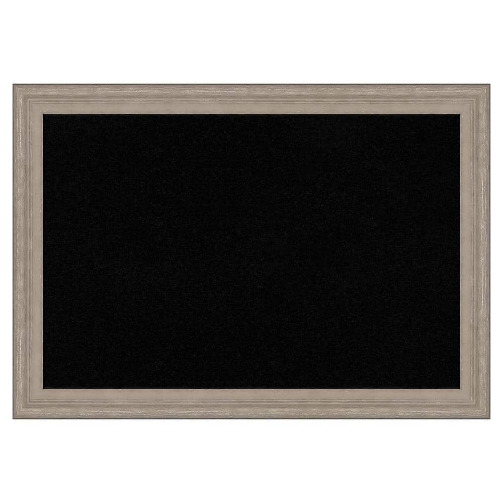 Amanti Art Curve Greenwash Wood Framed Black Corkboard 27 in. W. x 19 ...