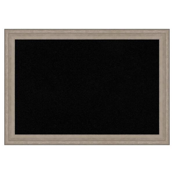 Amanti Art Curve Greenwash Wood Framed Black Corkboard 27 in. W. x 19 ...