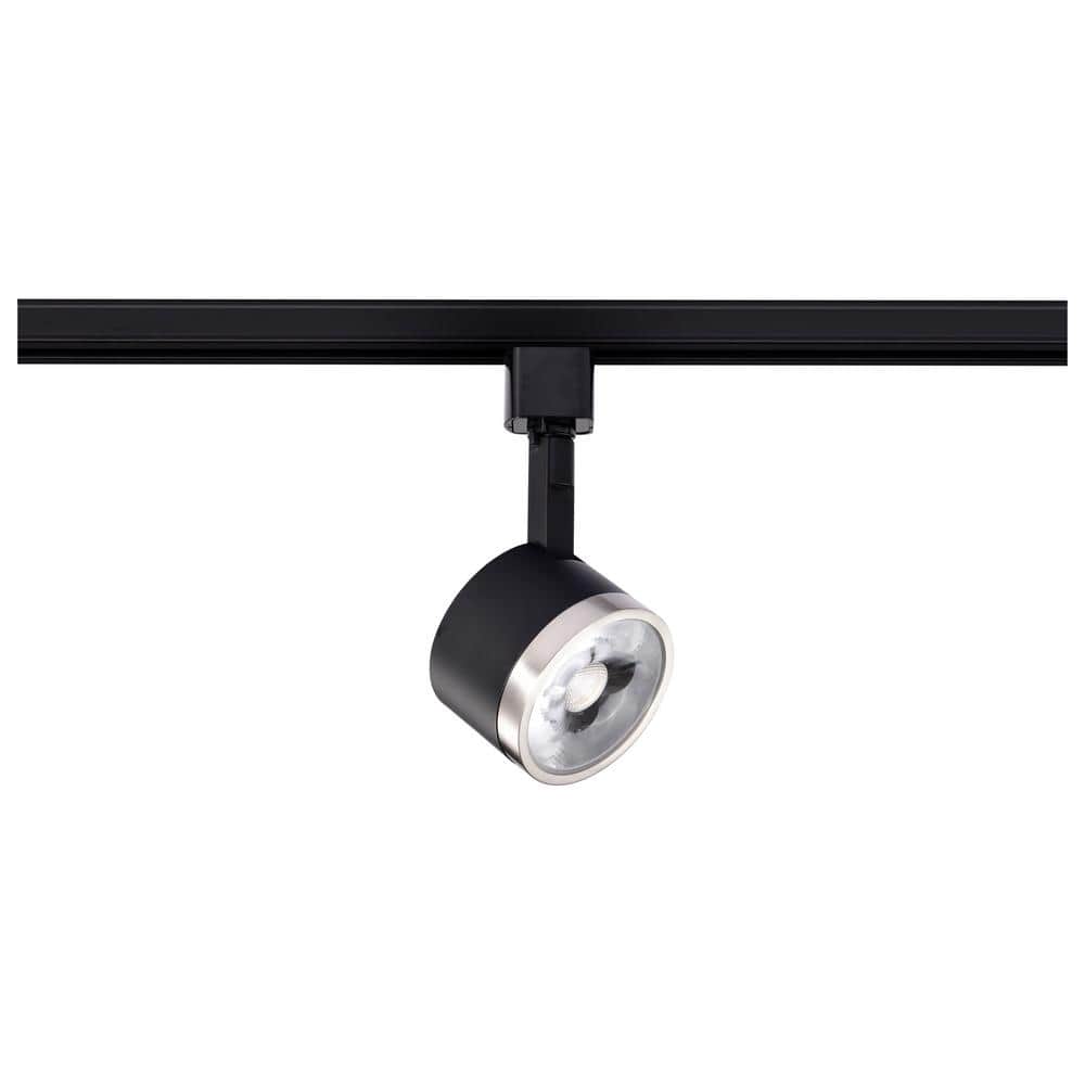 SATCO Matte Black/Brushed Nickel Integrated LED Fixed Track Round Back ...