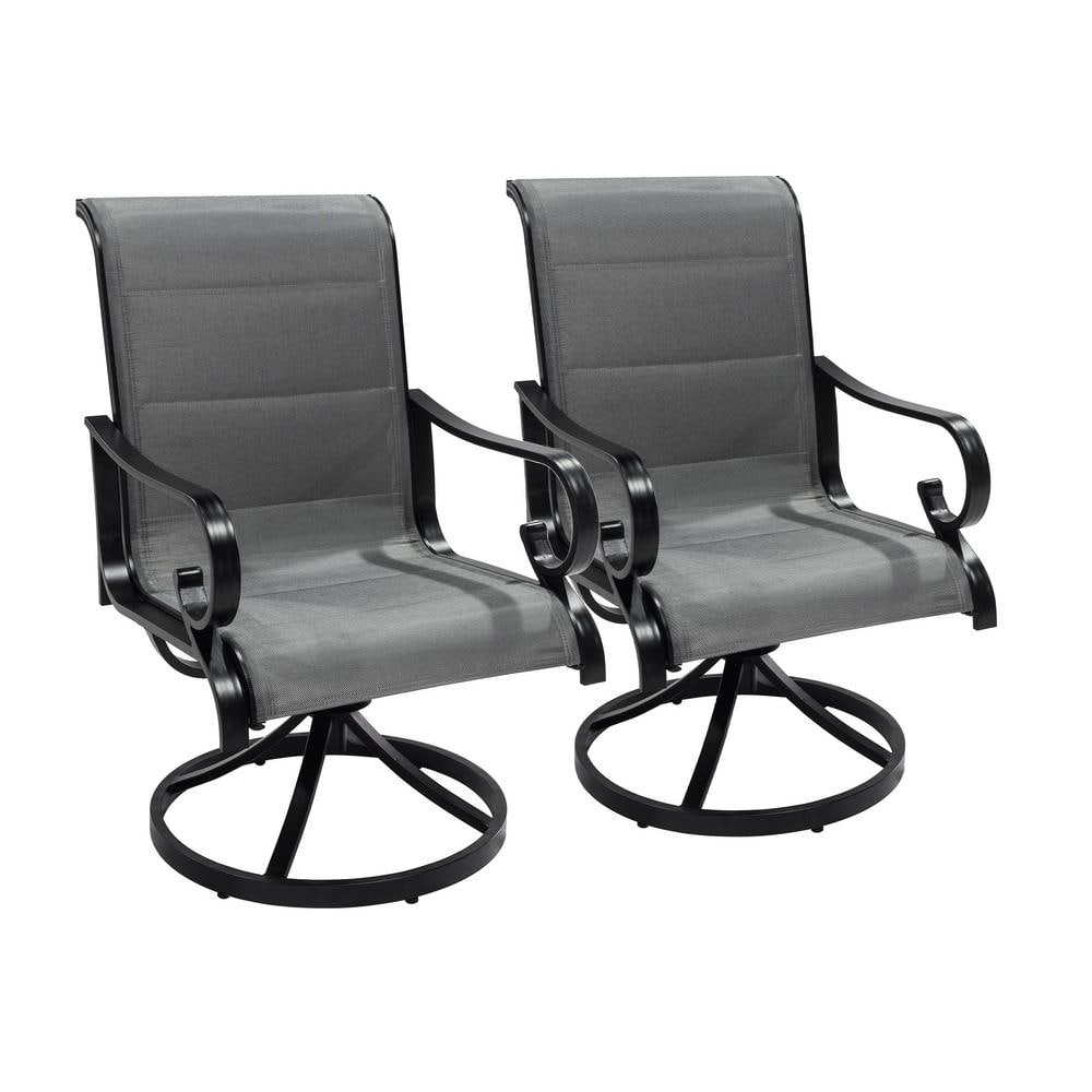 Mondawe Aluminum Frame Outdoor Dining Chair 360-Degrees Patio Swivel ...