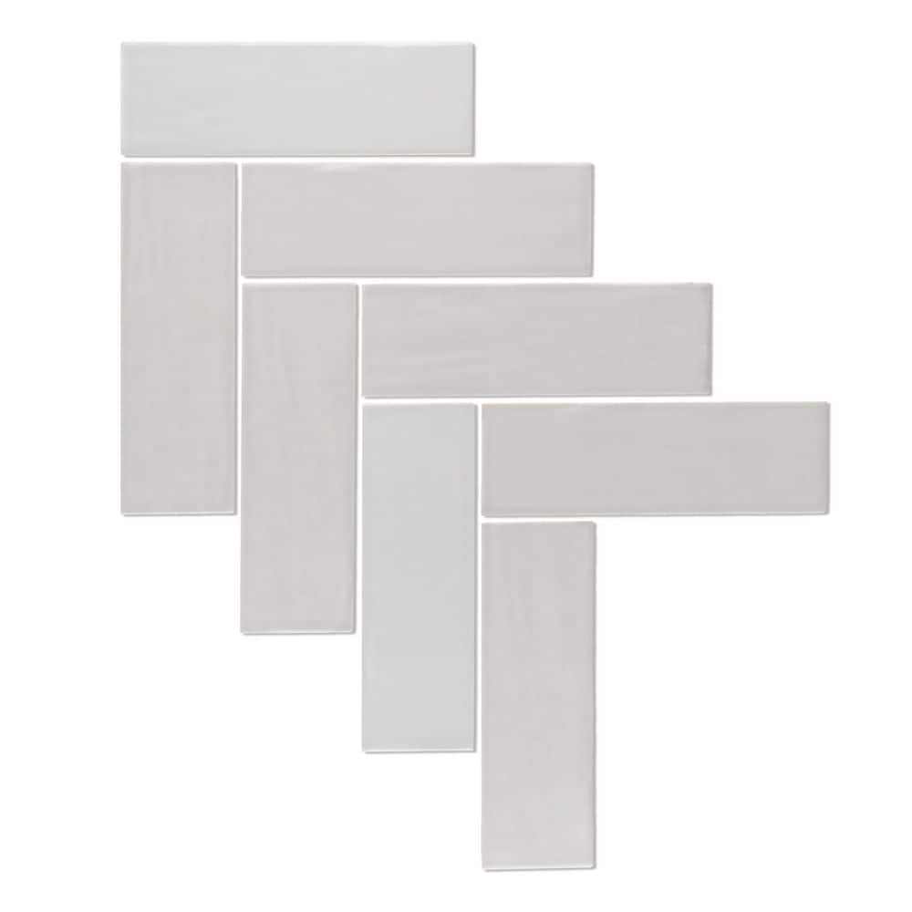 Jeffrey Court Take Home Tile Sample - Herringbone Gray 2.5 in. x 4 in ...