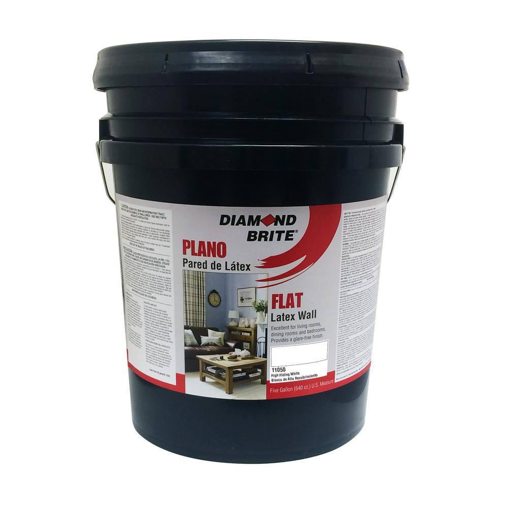 Diamond Brite Paint 5 gal. High Hiding White Flat Latex Interior Paint ...