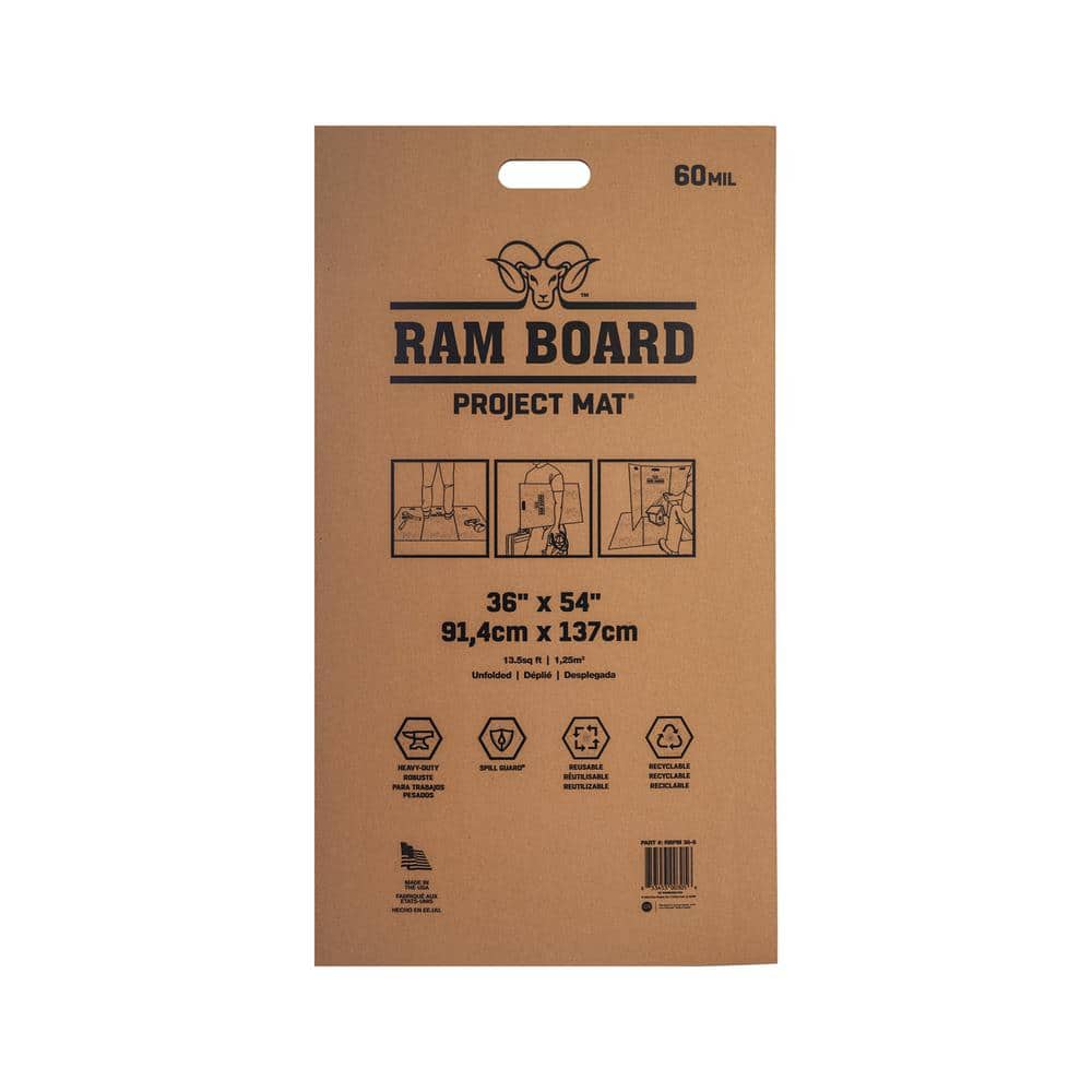 Ram Board 3 ft. x 4.4 ft. Brown / Tan Temporary Surface Protection ...