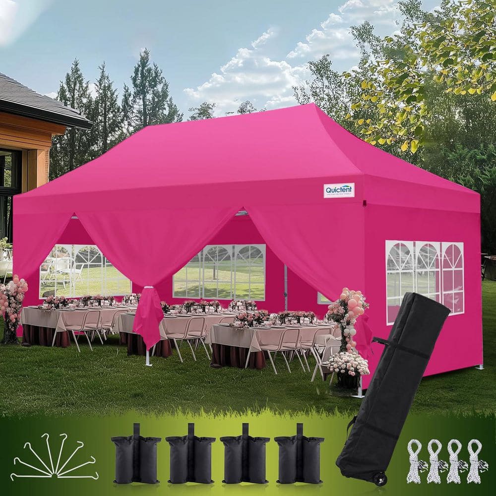 AFAIF 10 ft. x 20 ft. Heavy Duty Pop Up Canopy Party Tent with Enclosed ...