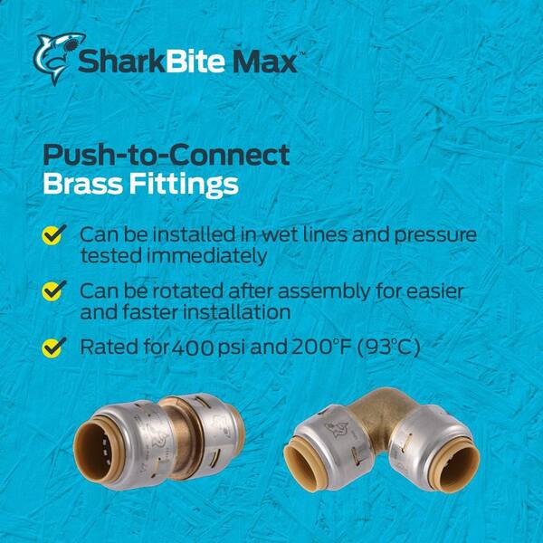 SharkBite Max 1/2 in. Push-to-Connect x FIP Brass 90-Degree Elbow Fitting UR308A - The Home Depot