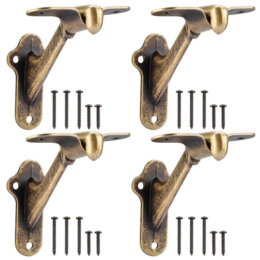 NVNOO 3 in. Heavy Duty Hand Rail Brackets for Stairways Railing with ...