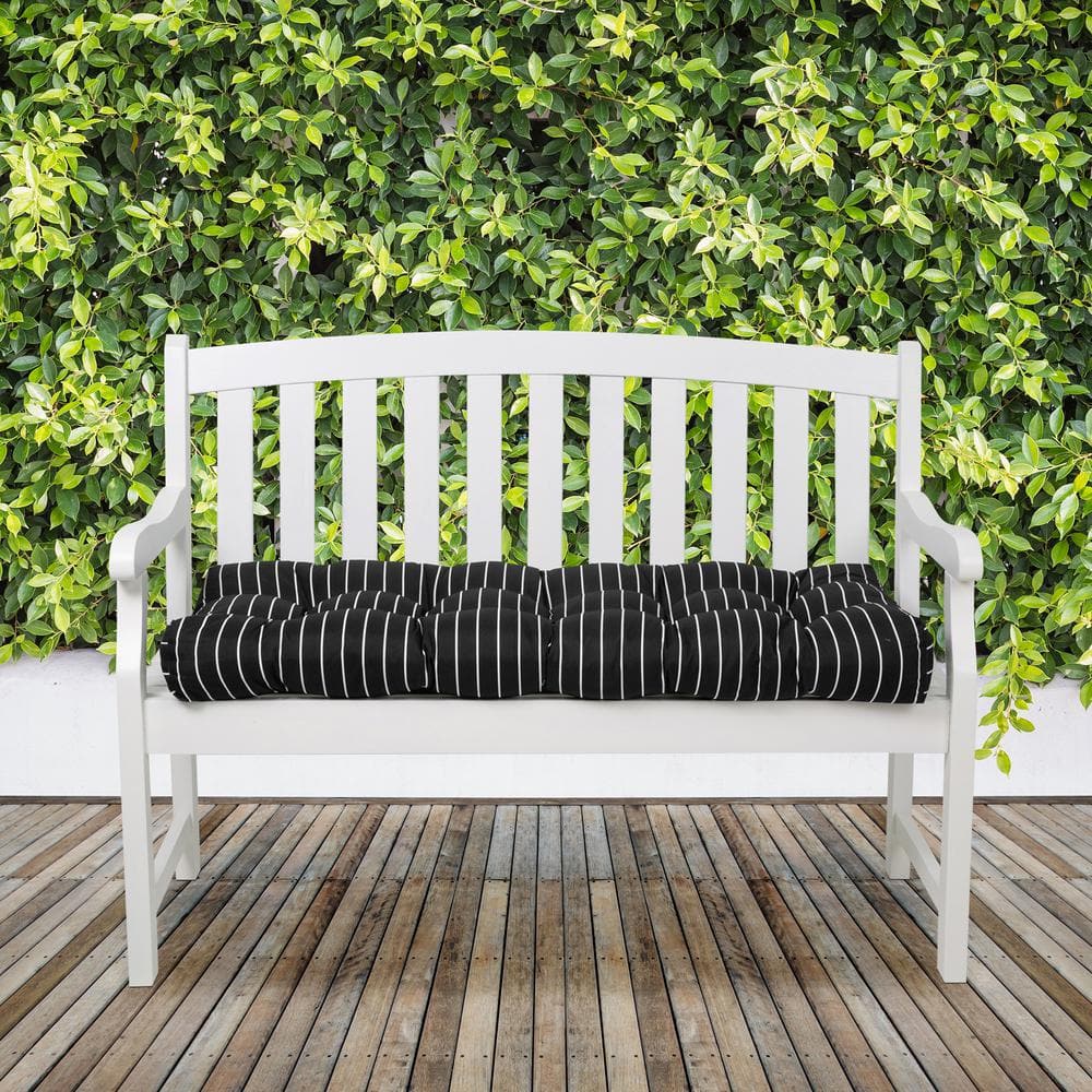 Classic Accessories 54 in. W Rectangular Patio Bench Cushion in Black ...