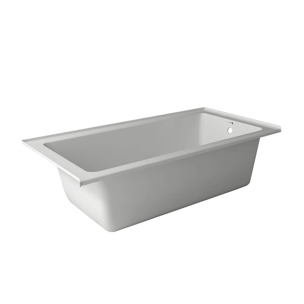 FINE FIXTURES 60 in. x 32 in. Acrylic Rectangular Soaking Drop-In ...
