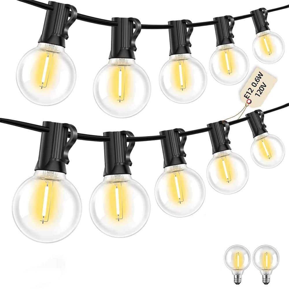 50 Light 50 ft. Outdoor Plug-in Integrated LED G40 Globe String-Light ...