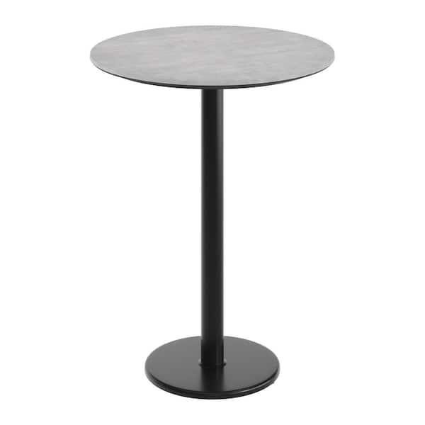 Carnegy Avenue Acadia 42 in. H Gray Faux Concrete/Black Base Round ...