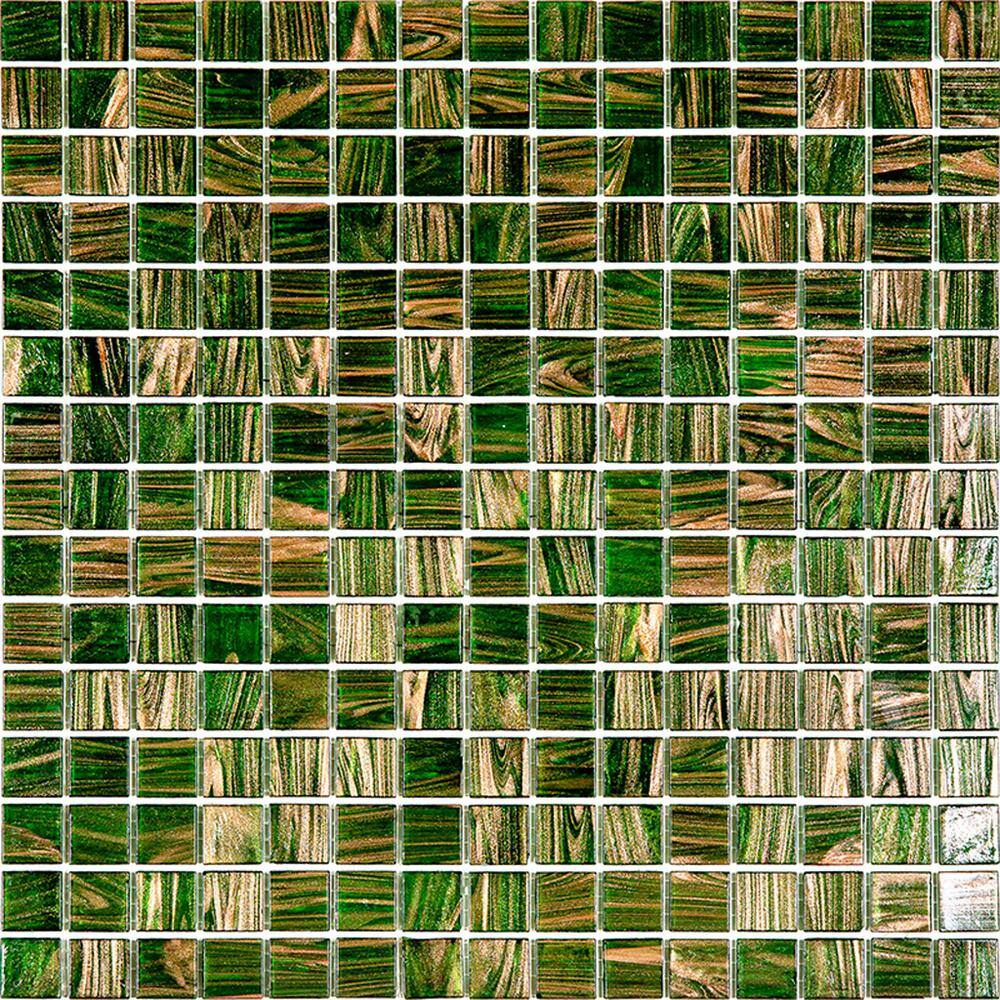 Apollo Tile Celestial 4" x 6" Glossy Lincoln Green & Gold Glass Mosaic ...