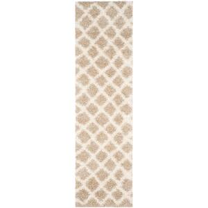 SAFAVIEH Dallas Shag Beige/Ivory 8 ft. x 10 ft. Geometric Diamond ...