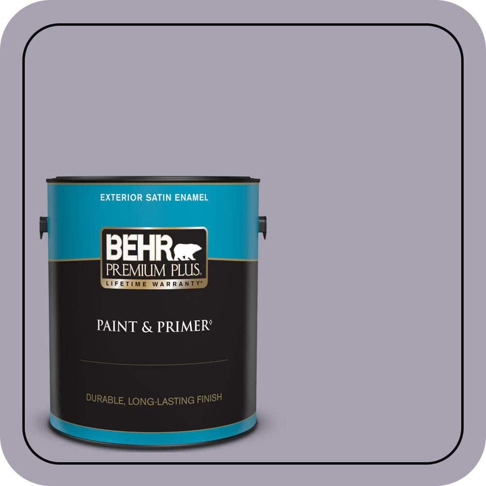 BEHR PREMIUM PLUS 1 gal. #N560-3 Luxe Lilac Satin Enamel Exterior Paint ...