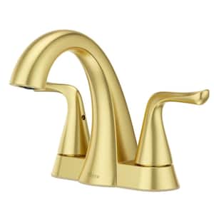Glacier Bay 4 in. Centerset 2-Handle Bathroom Faucet In Brushed Gold ...