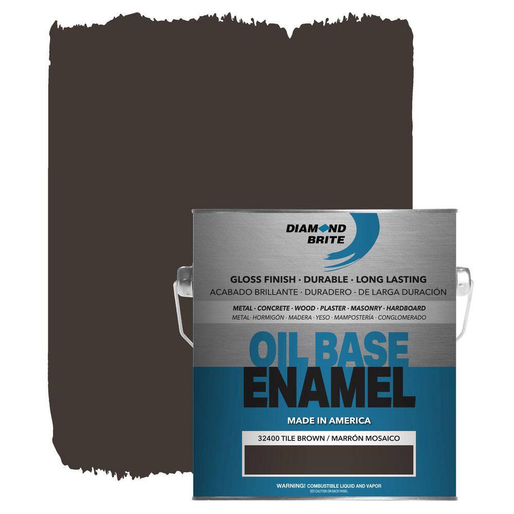 Diamond Brite Paint Diamond Brite Oil Base Gloss Enamel in Tile Brown ...