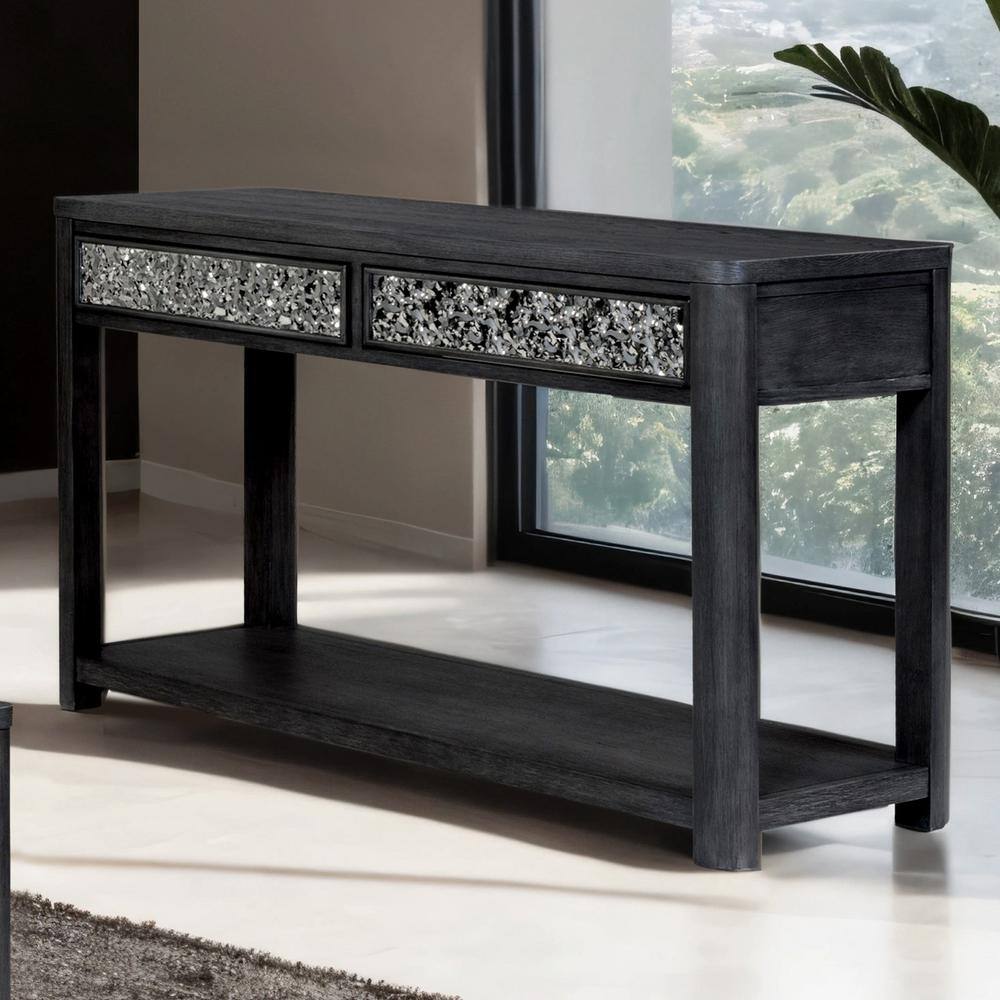 Furniture of America Hairin 48 in. Ash Gray Rectangle Wood Sofa Console ...