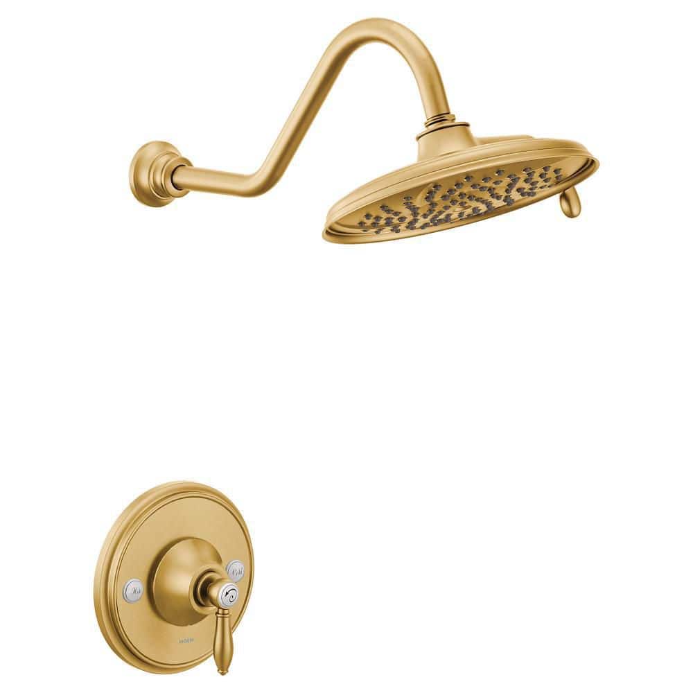 MOEN Weymouth 1-Handle Shower Trim Kit in Brushed Gold (Valve Not ...