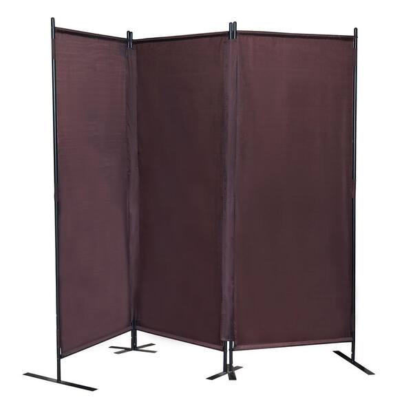 Angel Sar 6 ft. 3-Panel Portable Room Divider Folding Privacy Screen ...
