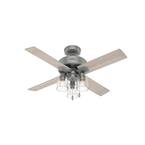 Hunter Pelston 44 in. LED Indoor Matte Silver Ceiling Fan with Light ...